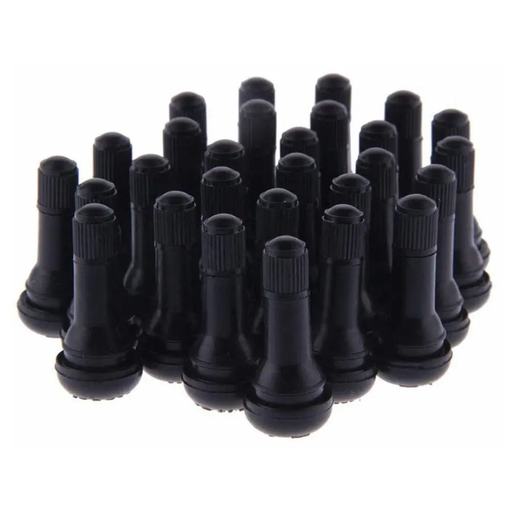 TR413 40 Pieces Car Tire Tubeless Valve Cap Tire Valves Rubber Tire ...