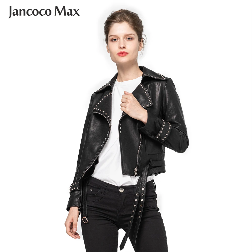 Women Fashion Genuine Leather Jackets Motorcycle Female Jacket Autumn ...