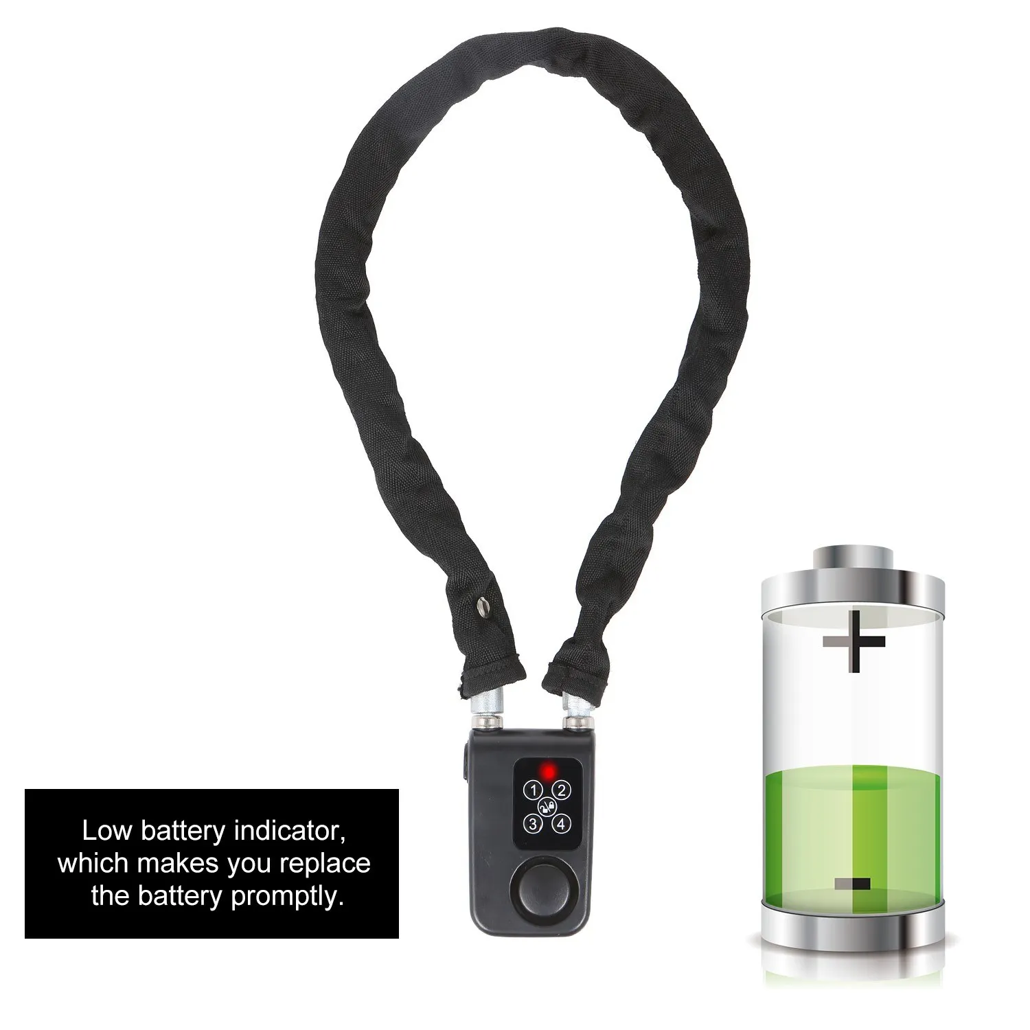 Keyless-Password-Lock-Wireless-Remote-Control-Lock-80CM-Steel-Chain ...