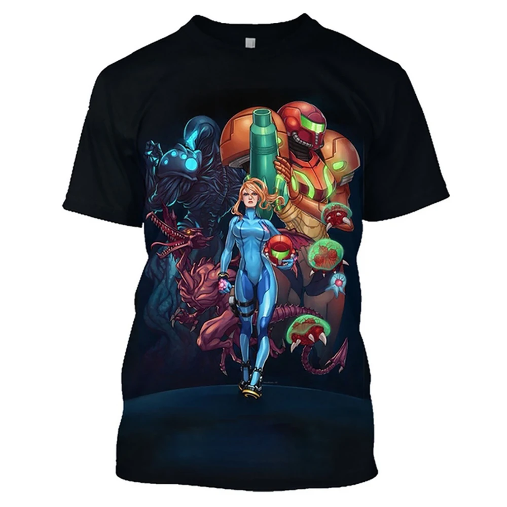 HX-Anime-METROID-Printed-T-shirts-Men-Samus-Aran-Sexy-Girls-T-shirt ...