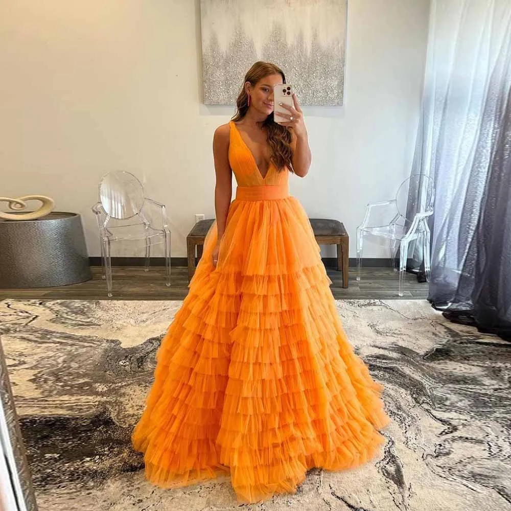 Orange Princess Prom Dresses