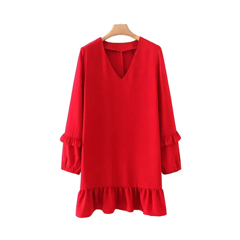 Vadim женское шикарное мини платье с оборками и V образным вырезом плиссированное женское