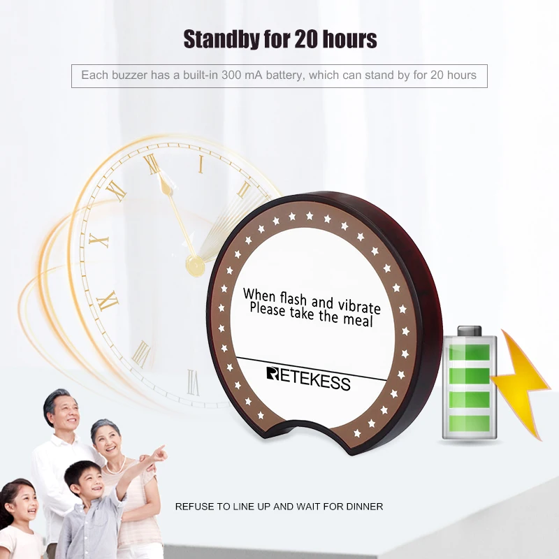 Retekess TD162 Restaurant Pager Wireless Calling Paging System With 10 ...