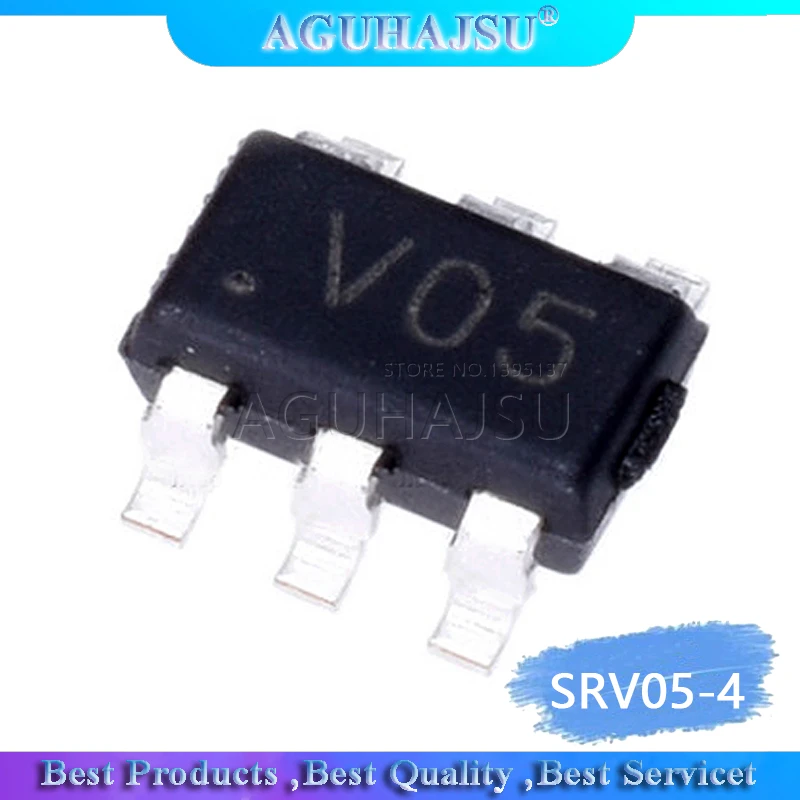 10 ชิ้น/ล็อตSRV05-4 SRV05-4.TCT SRV05-4-P-T7 V05 TVS/ESDเดิมและใหม่IC