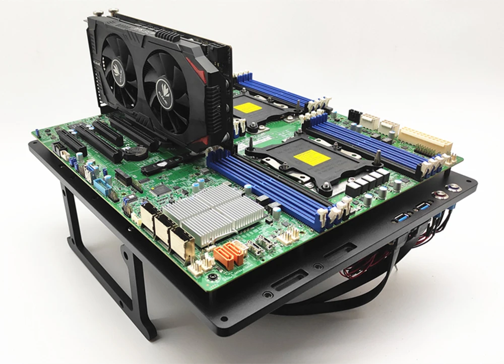 Usb 3.0 오픈 벤치 테이블 PC 케이스, EATX ITX MATX ATX X79 X99 시스템 보드, 전체 알루미늄 합금 컴퓨터 케이스, 워터 쿨러 지원|컴퓨터 케이스 ...