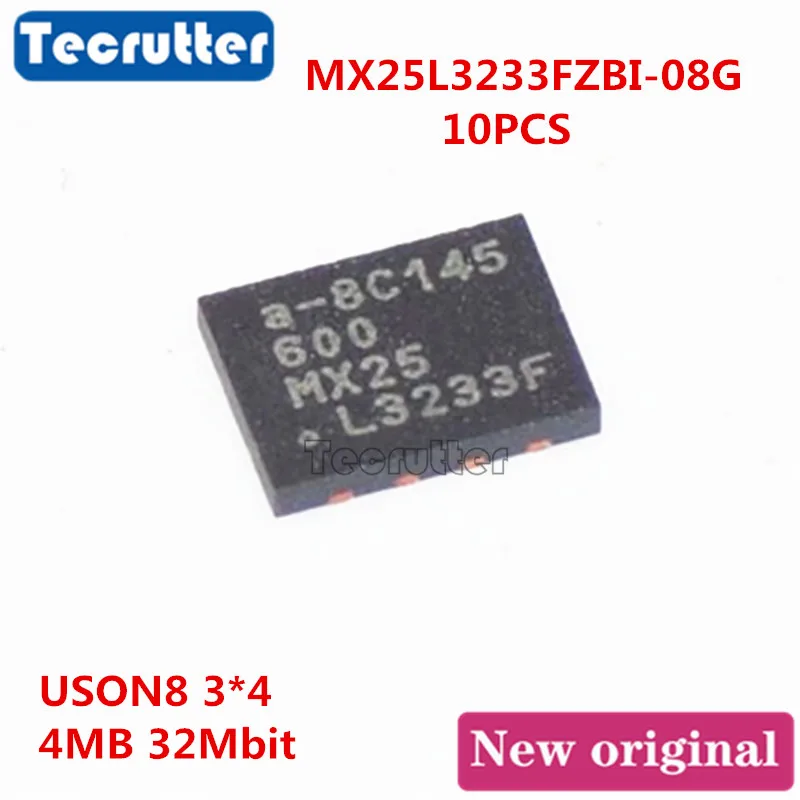 10pcs Mx25l3233fzbi-08g Uson8 4x3 4mb 32mbit 25l3233 Spi Nor Flash ...