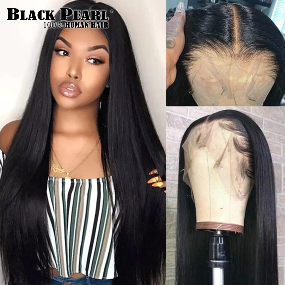Middle Part Lace Wig 30inch T Part Straight Lace Part Wig 13*1 Remy ...