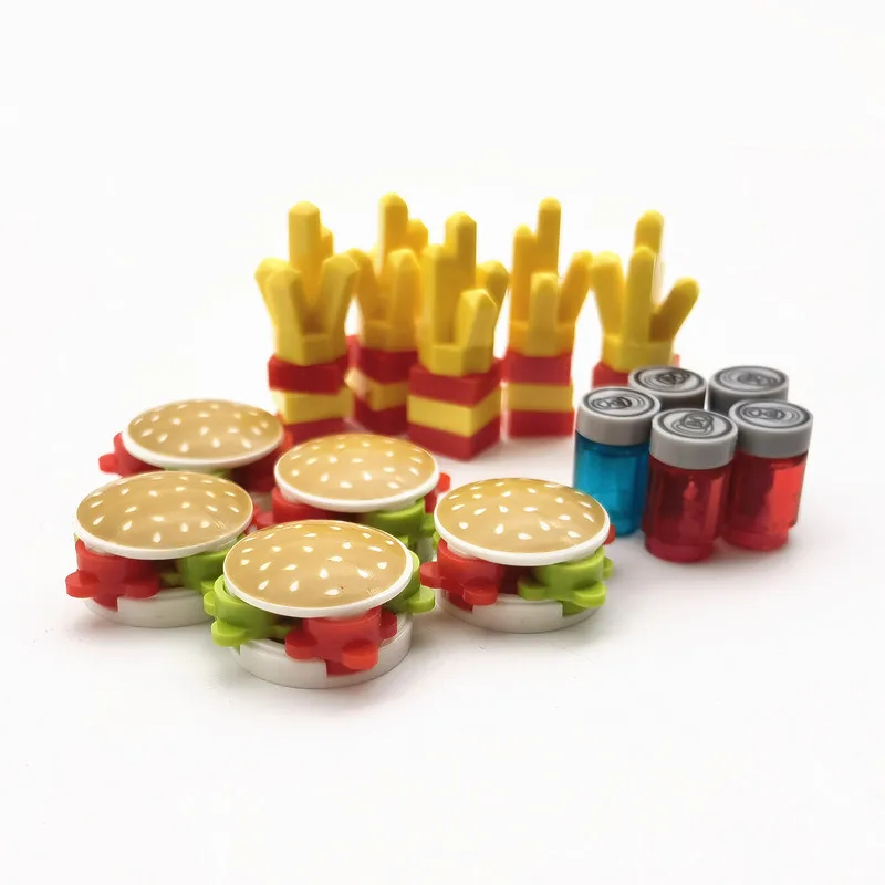 Hamburger Chips City Building Blocks Fast Food Parts MOC Compatible ...