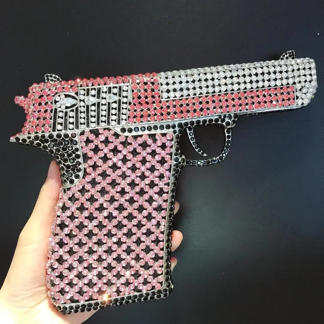 Pink Handgun With Rhinestones
