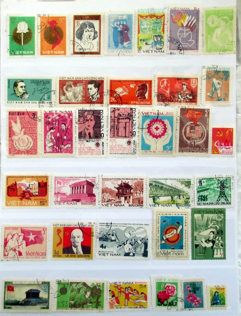 50Pcs/Lot Vietnam Stamp All Different NO Repeat with mark VN Postage ...