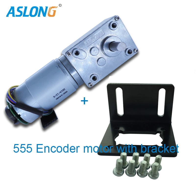 Self lock Mini DC Worm reducer Hall Sensor 555 dc worm gear box encoder ...