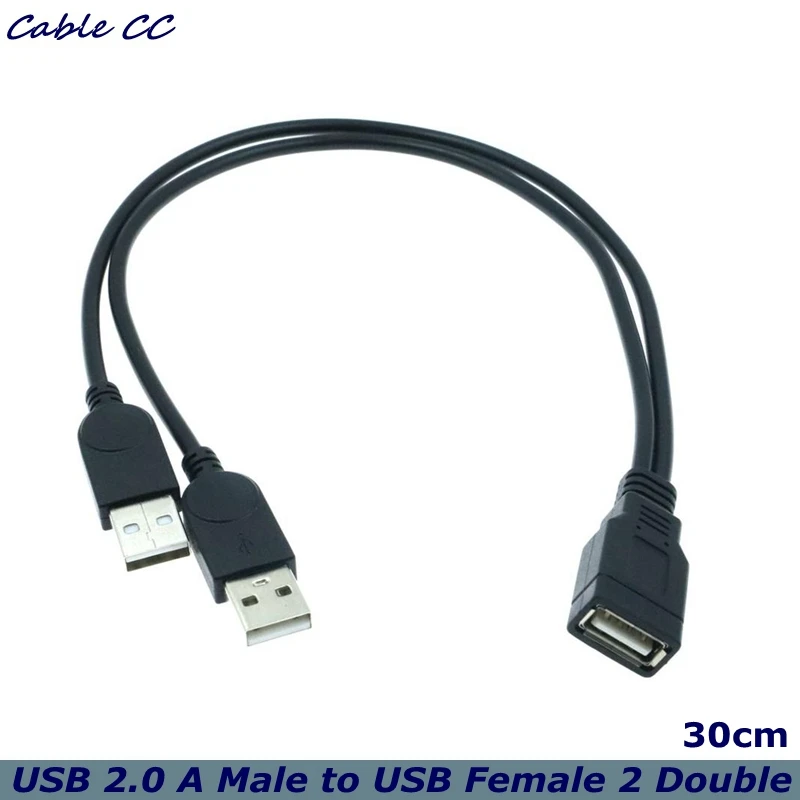 USB-2-0-A-Male-to-USB-Female-2-Double-Dual-Power-Supply-USB-Female ...