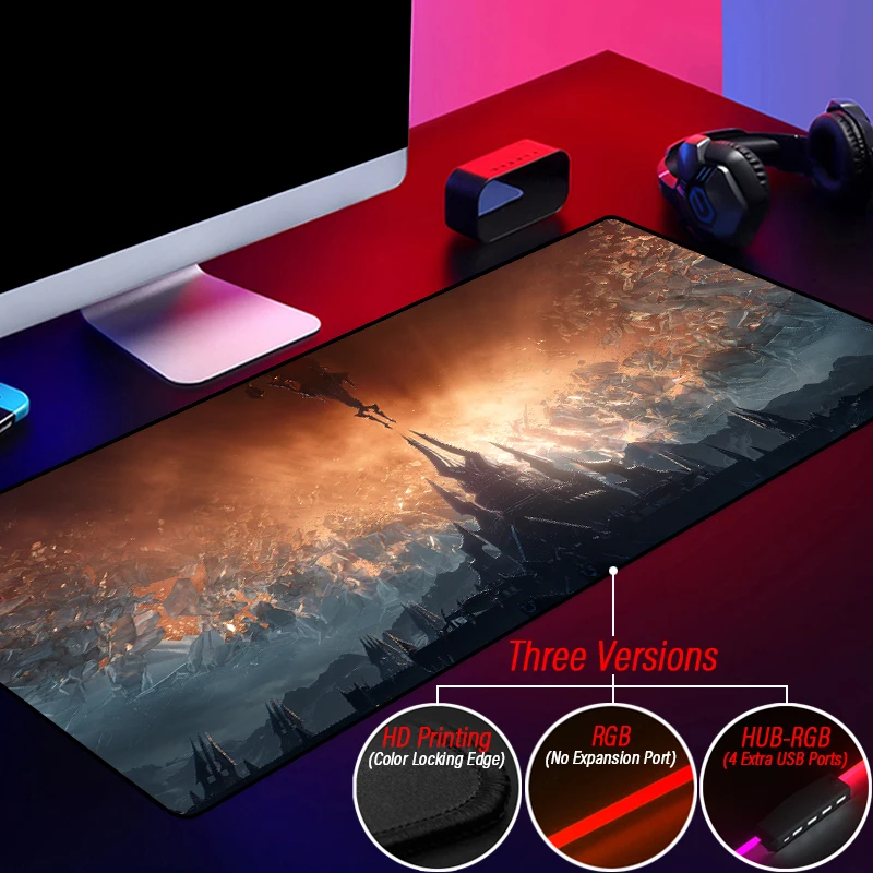 Custom World Of Warcraft Rgb Mouse Pad Wow Hub 4 Port Usb Anime Glowing ...