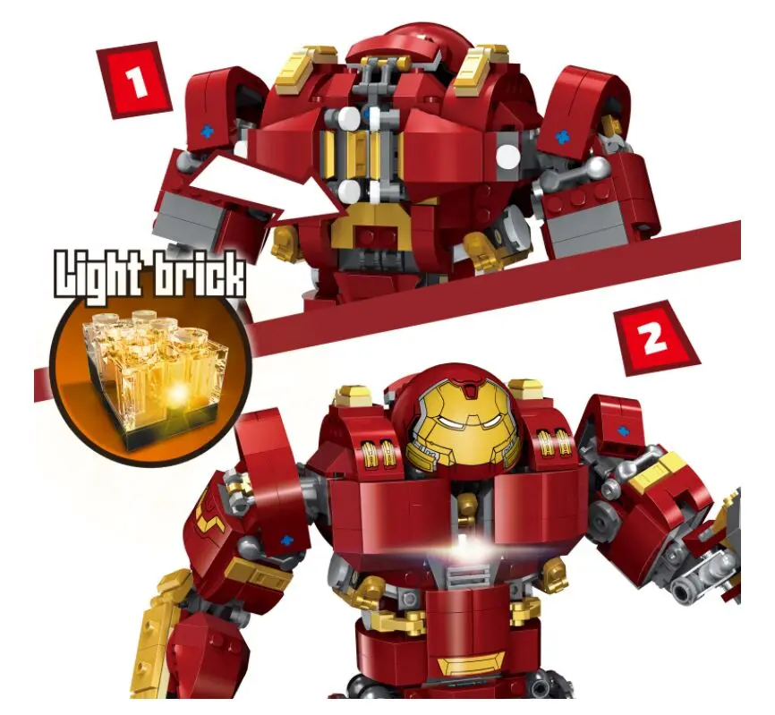 Avengers Super Heroes Iron man Hulk buster Compatible Legoinglys 76105 ...