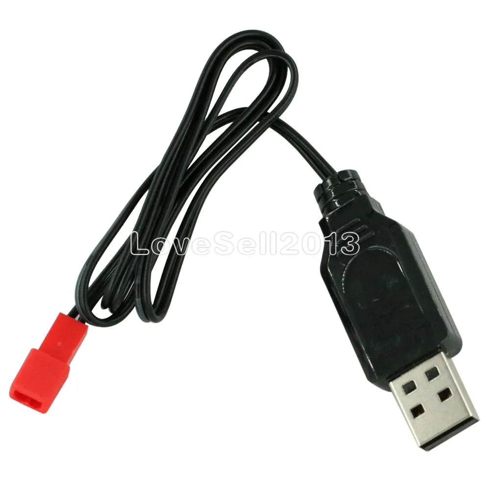 3.7V 500mA Output 1S Lipo Lithium Battery USB Cable Charger Red JST ...