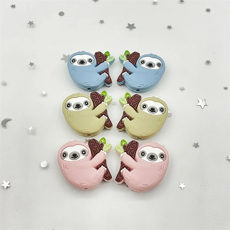 10pc-lot-Cartoon-Mini-Sloth-Silicone-Beads-Baby-Dummy-Cartoon-Pacifier ...