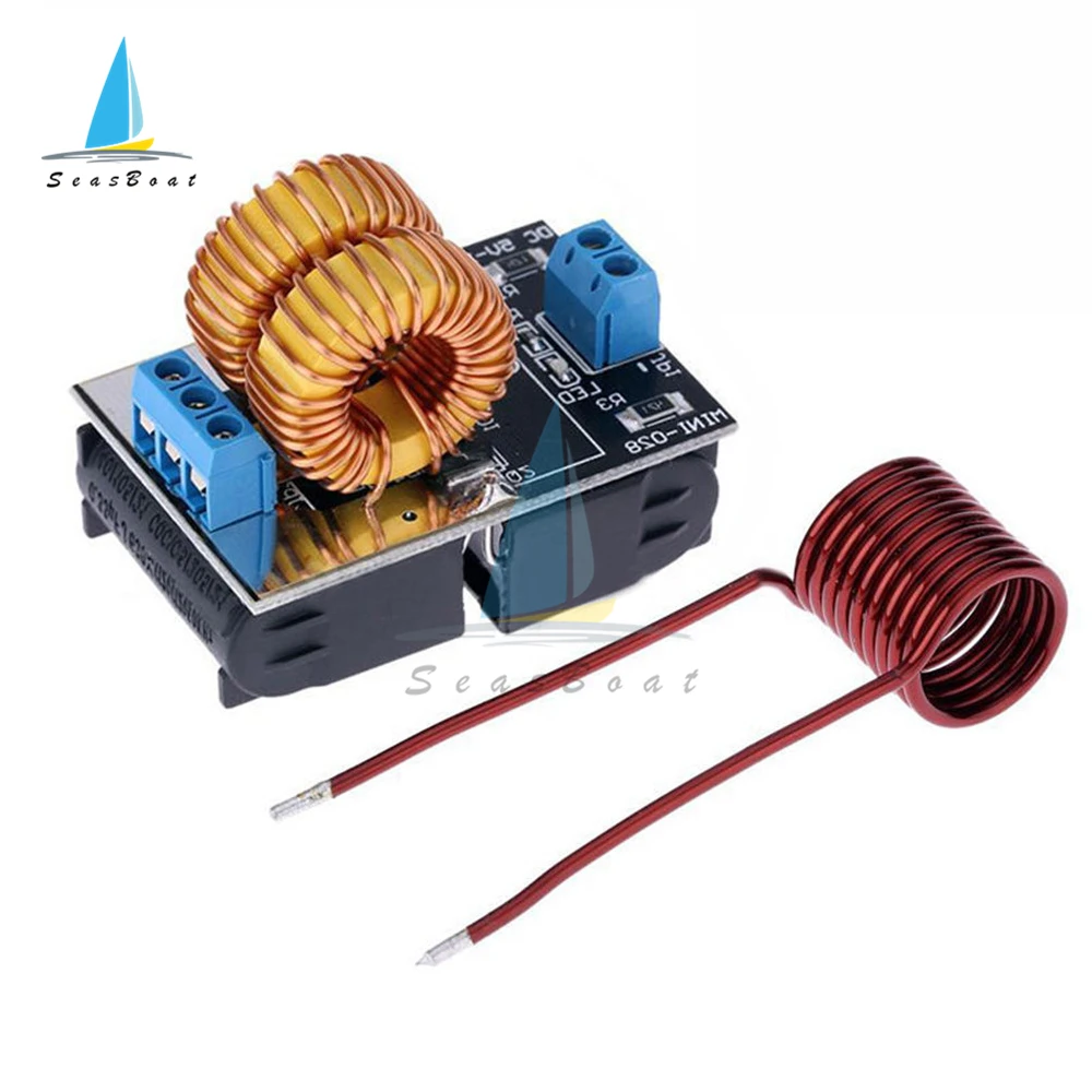 DV 5V-12V 120W Mini ZVS Induction Heating Board Flyback Driver Heater DIY Cooker+ Ignition Coil ...