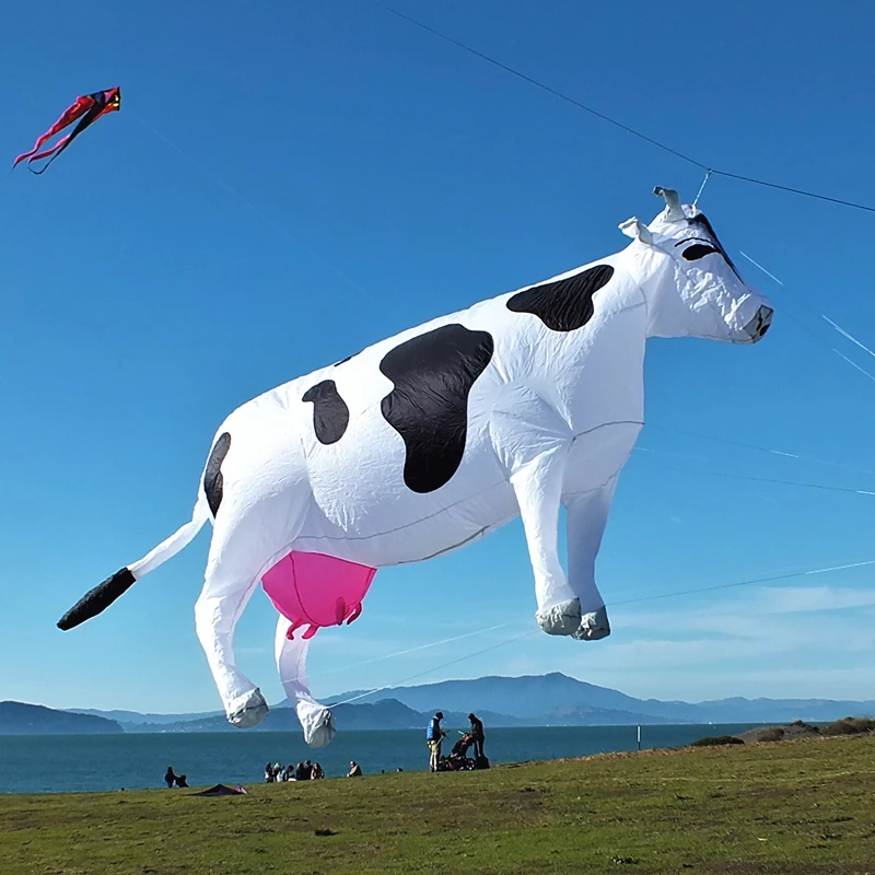 Free shipping large soft cow kite flying outdoor toys ripstop nylon ...