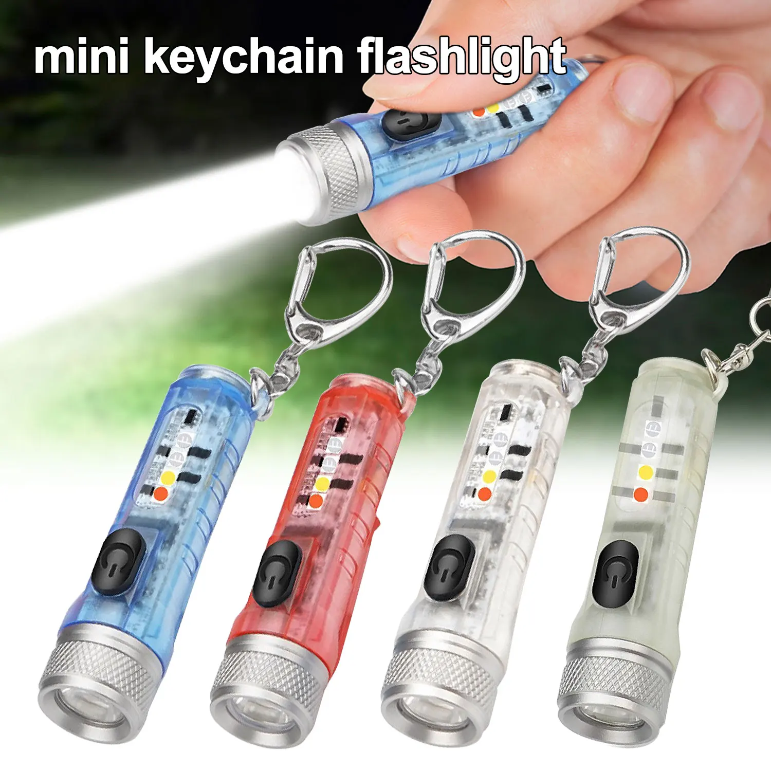 Led Keychain Light Usb Uv Rechargeable Flashlight 400lumens 10 Lighting ...