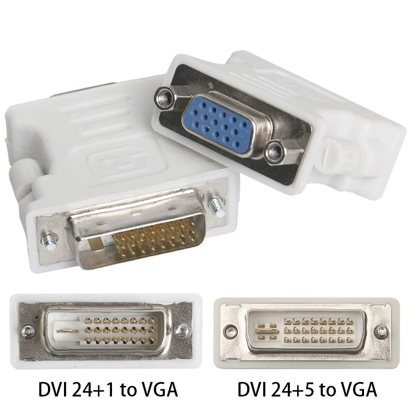 100pcs DVI 24+1 DVI 24+5 Male To VGA Female Adapter Adaptor DVI-D DVI-I DVI-A