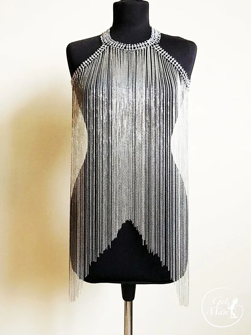 10056 Free Shipping Women Tassel Long Mail 8 Body Chain Necklace ...