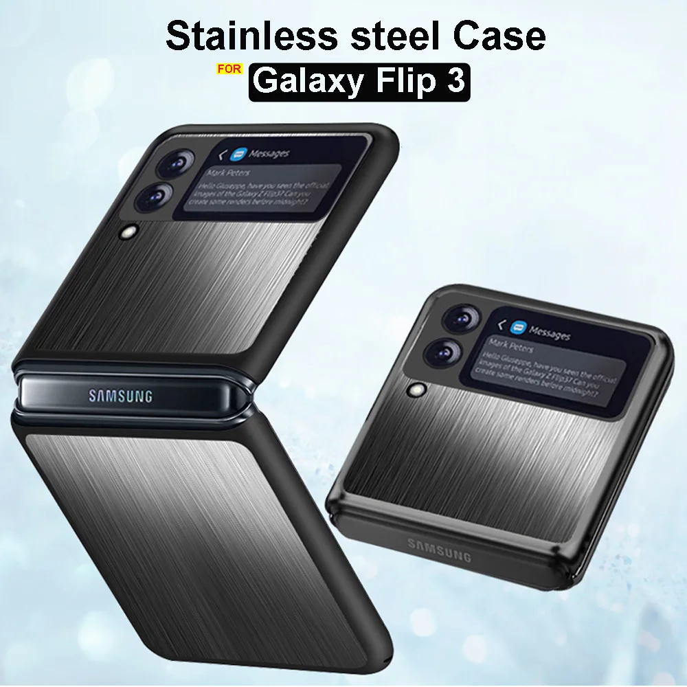 Luxury-Stainless-Steel-Phone-Case-For-Samsung-Galaxy-Z-Flip-3-Case ...