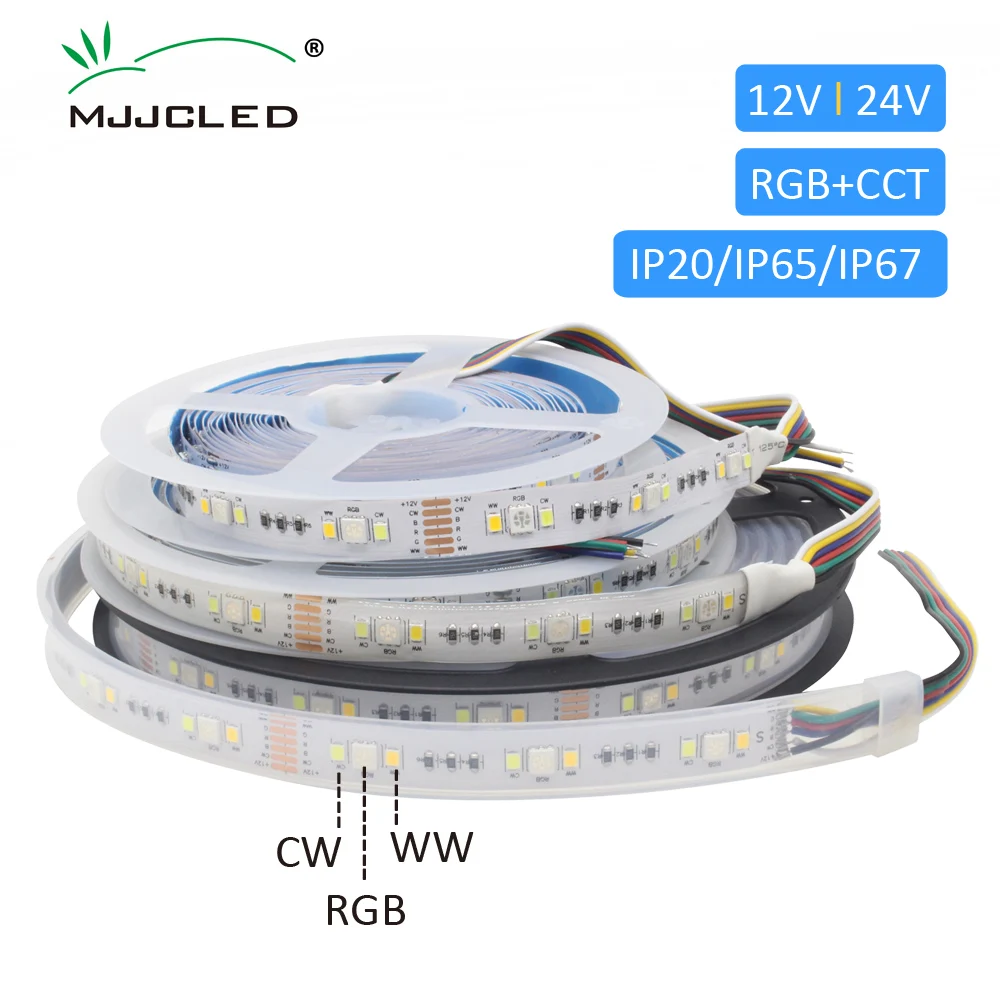 Rgbcct Led Strip 12v Waterproof Ip65 Dc 24v Rgb Cct Led Tube Ip67 Ip20 5m Lighting Living Room ...