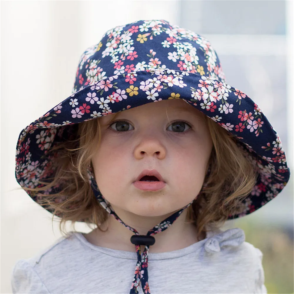 Children New In Summer Floral Sun Hats for Boys and Girls Kids Beach ...