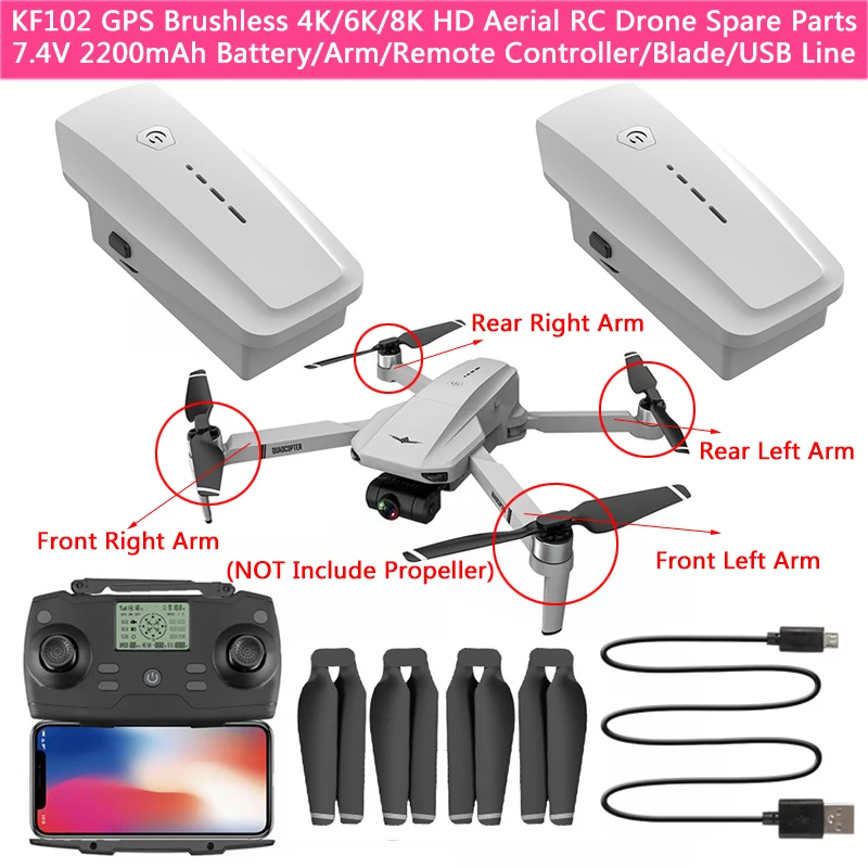 KF102-GPS-Brushless-4K-6K-8K-HD-Aerial-RC-Drone-Spare-Parts-7-4V ...
