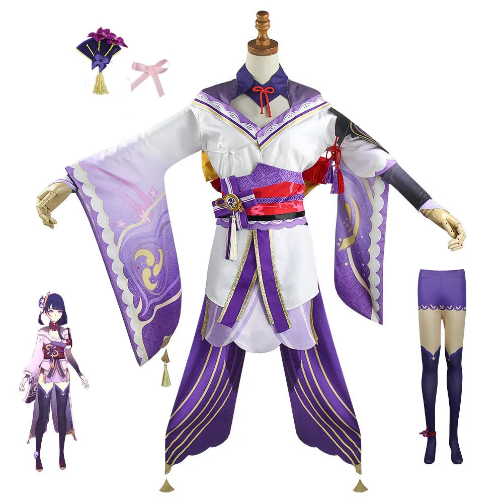 Raiden Shogun Cosplay Anime Genshin Impact Costume Raiden