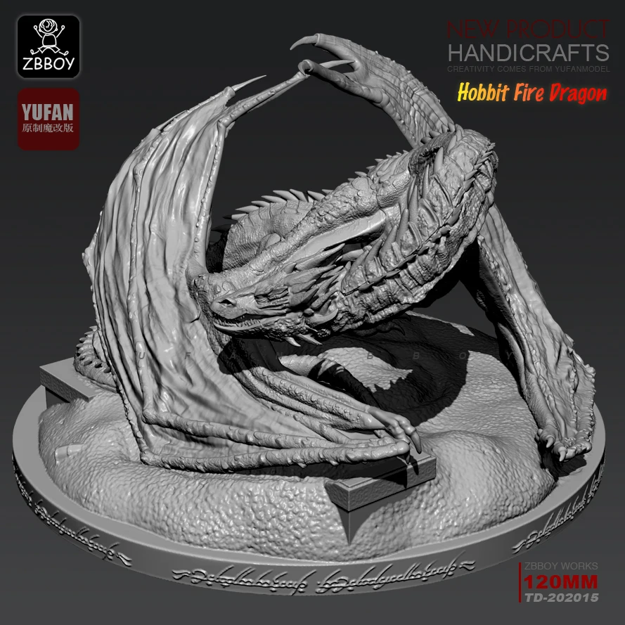 75mm Resin Kits Habit Fire Dragon Resin Model Self-assembled Td-202015 ...