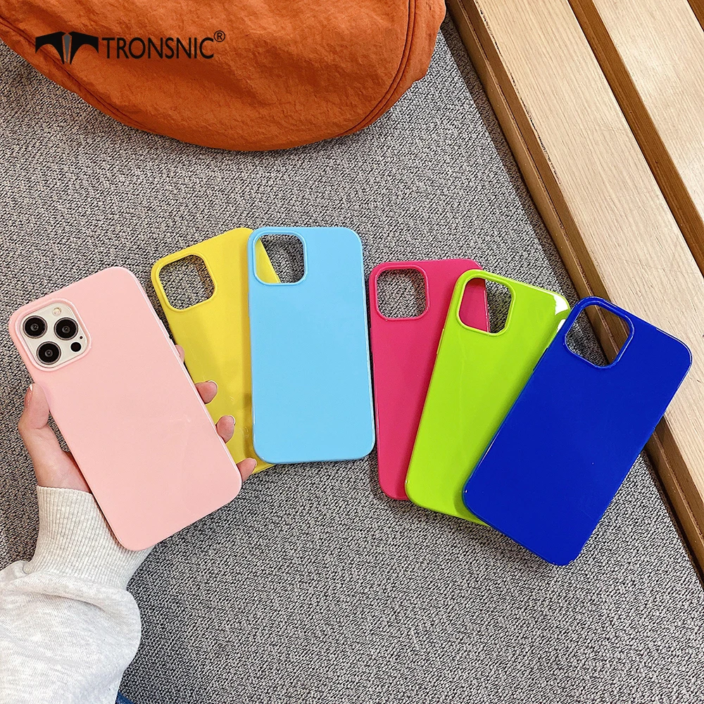 Candy Glossy Phone Case for iPhone 13 12 11 Pro Max XR Xs MAX Soft ...