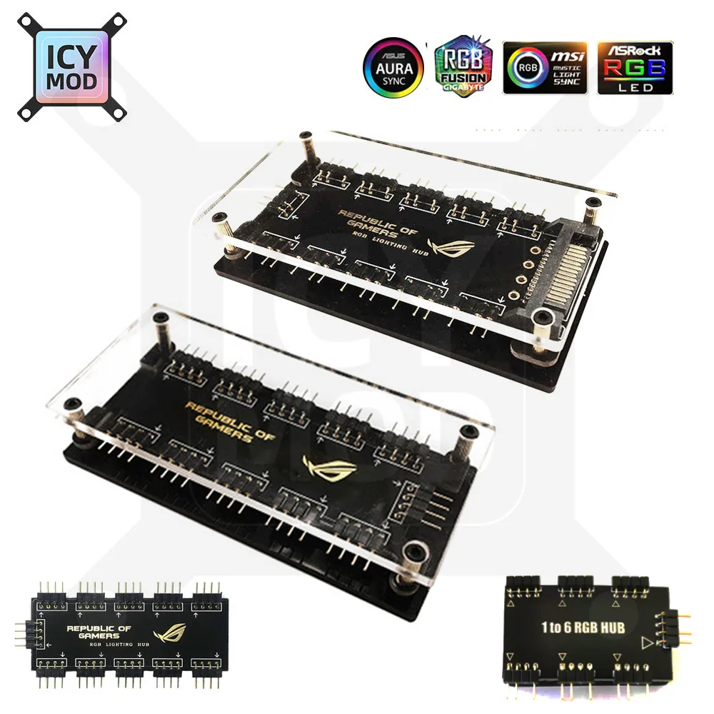 ROG RGB Hub 1-10 Ports 1-6 Splitter 5V3 Controller SATA Power Supply ...