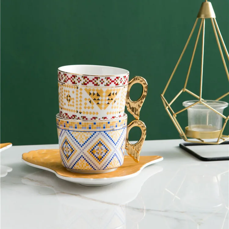 Luxury Angel Wings Coffee Cup And Saucer Set With Feather European ...