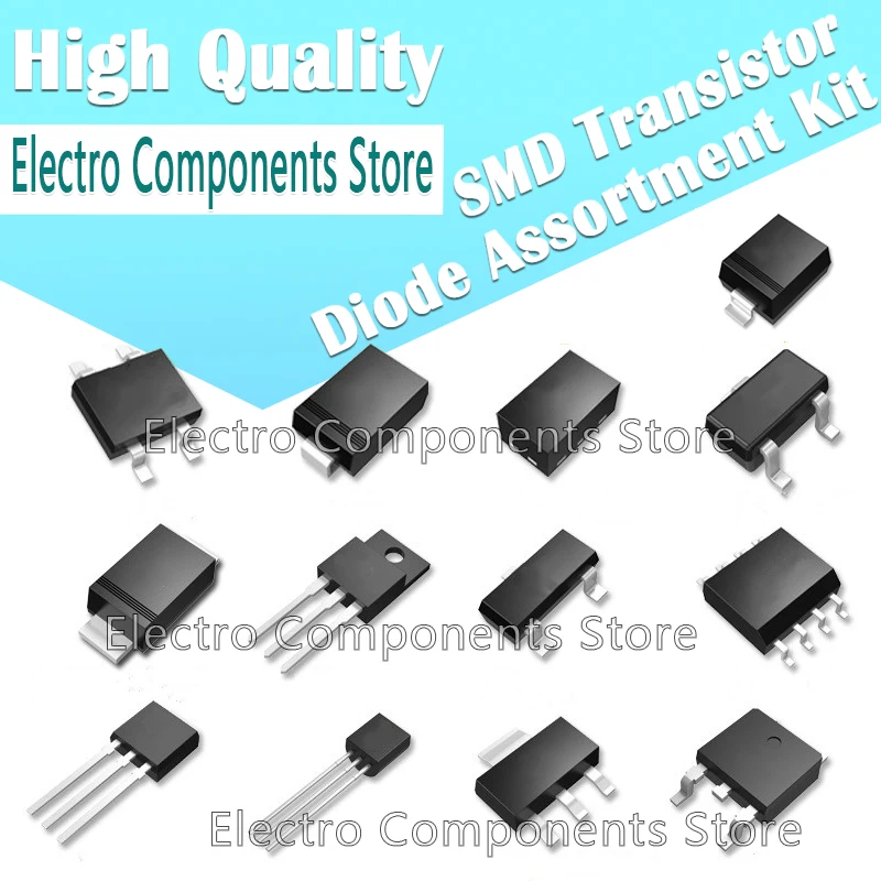350PCS 35valuesX10PCS SMD Transistor and Diode Assortment Kit SOT-23 ...