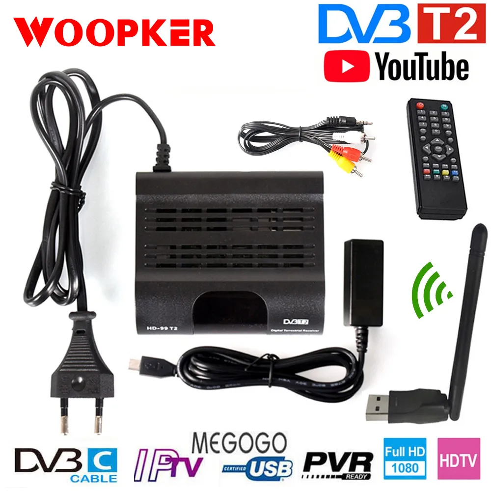 Dvb T2 Receiver Satellite Wifi Free Digital Tv Box Iptv Dvb-t2 Dvbt2 ...