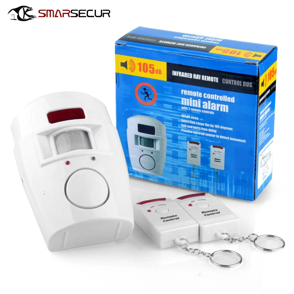 Home Security PIR Alert Infrared Sensor Alarm System Anti-theft Human Motion Detector 105DB ...