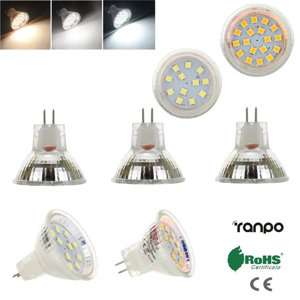 Bombillas de foco LED Mini MR11 GU4, 12V, 24V, 2835 SMD, 2W, 3W, 12LED, 18LED, lámpara blanca ...