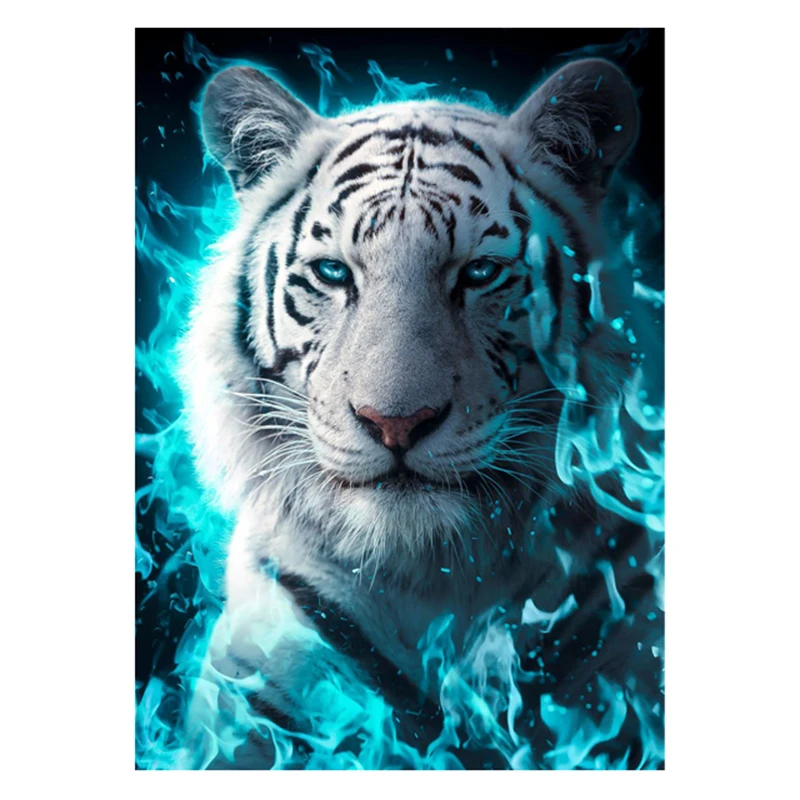 Fire White Tiger Wallpaper