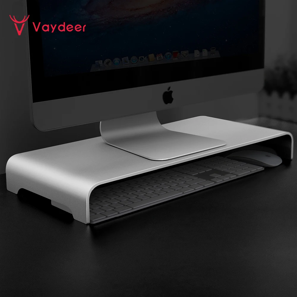 Aluminum Monitor Stand Computer Riser Universal Metal Desk Stand Base ...