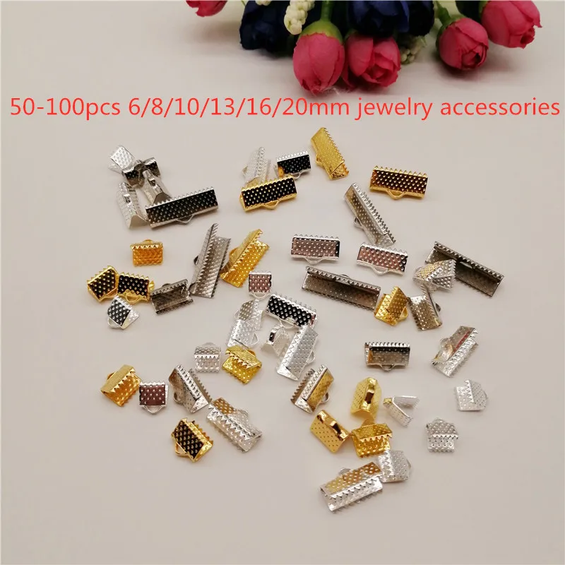 100pcs-Crimp-Beads-Clasps-Cord-End-Clips-String-Ribbon-Leather-Clip ...