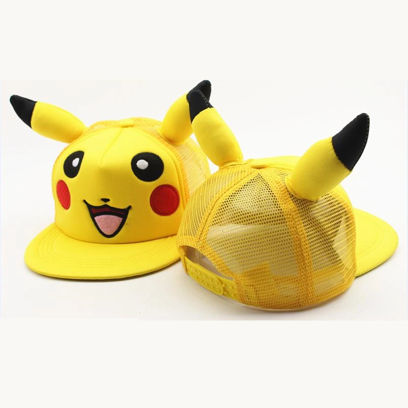 Pokemon Pikachu Rabbit Ears Anime Style Cosplay Unisex Adjustable Caps ...