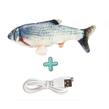 Cat USB Charger Toy Fish Interactive Electric floppy Fish Cat toy ...