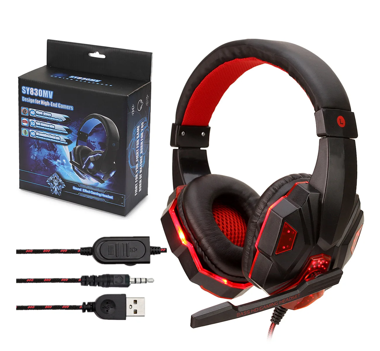 SY830MV Deep Bass Game Headphone Stereo Over Ear Gaming Headset ...