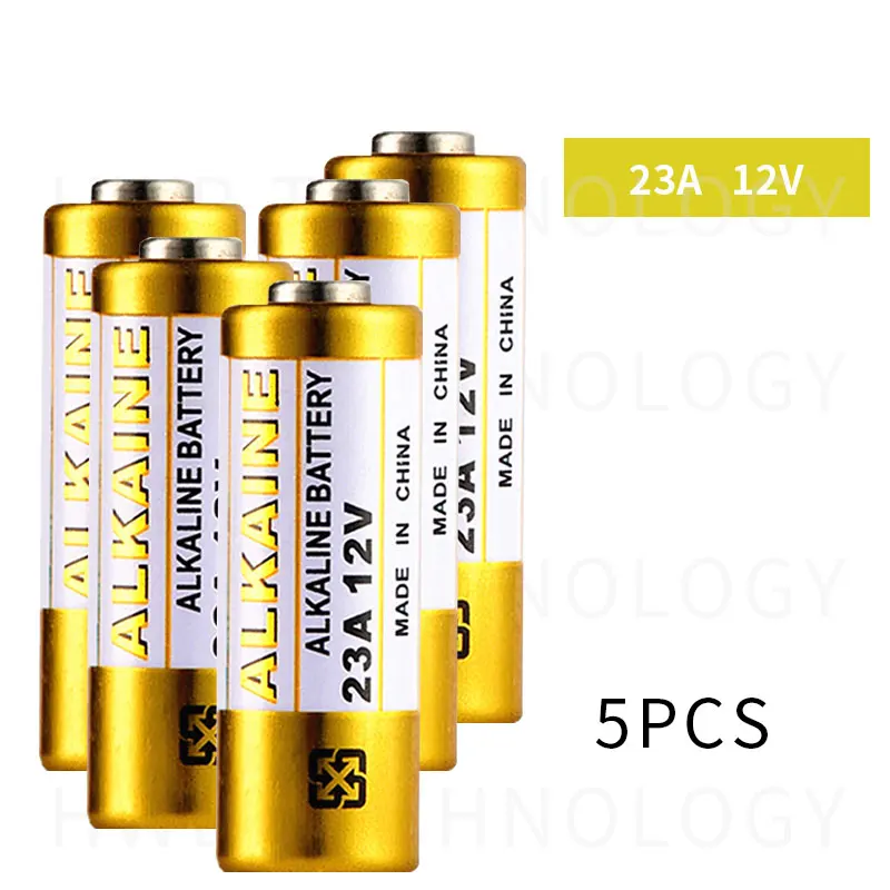 5 개/몫 작은 배터리 23A 12V 21/23 A23 E23A MN21 MS21 V23GA L1028 알카라인 배터리 ...