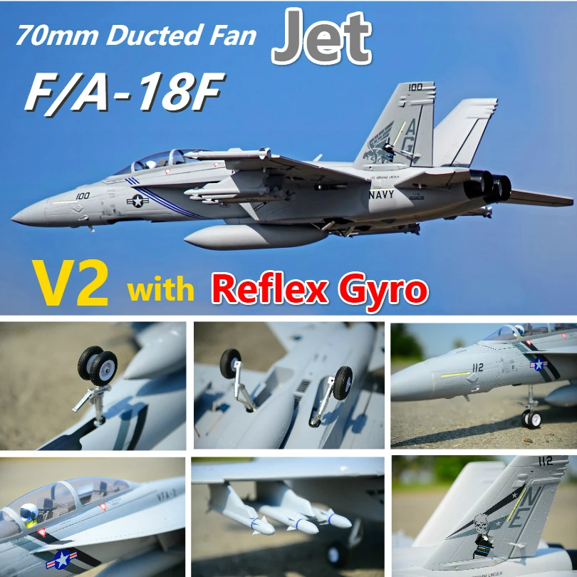 Rc飛行機f/A 18F F18スーパーホーネットV2 70ミリメートルダクトファンedfジェットビッグスケールで模型飛行機航空機pnp ...
