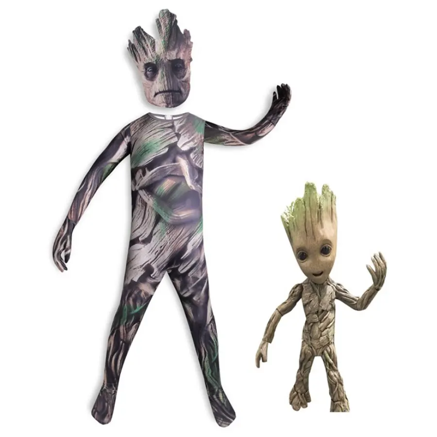 Disfraz de Groot de superhéroe para hombre, traje de Halloween ...
