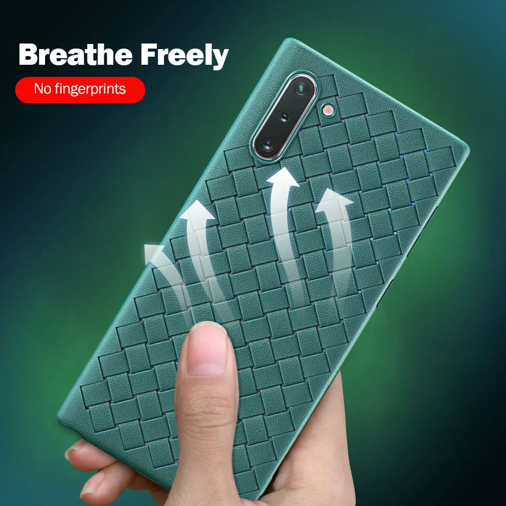 Leather woven breathable mesh case for Samsung Note 10 Pro Luxury soft ...