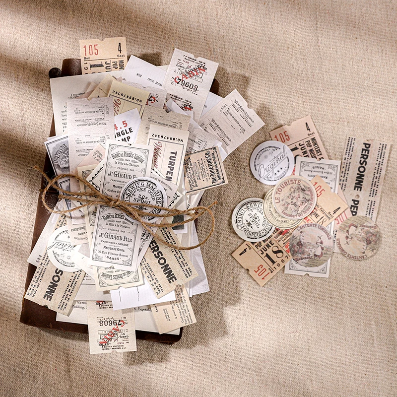 Notebooks Reproduction Vintage Style Paper Ticket for Art Journaling ...