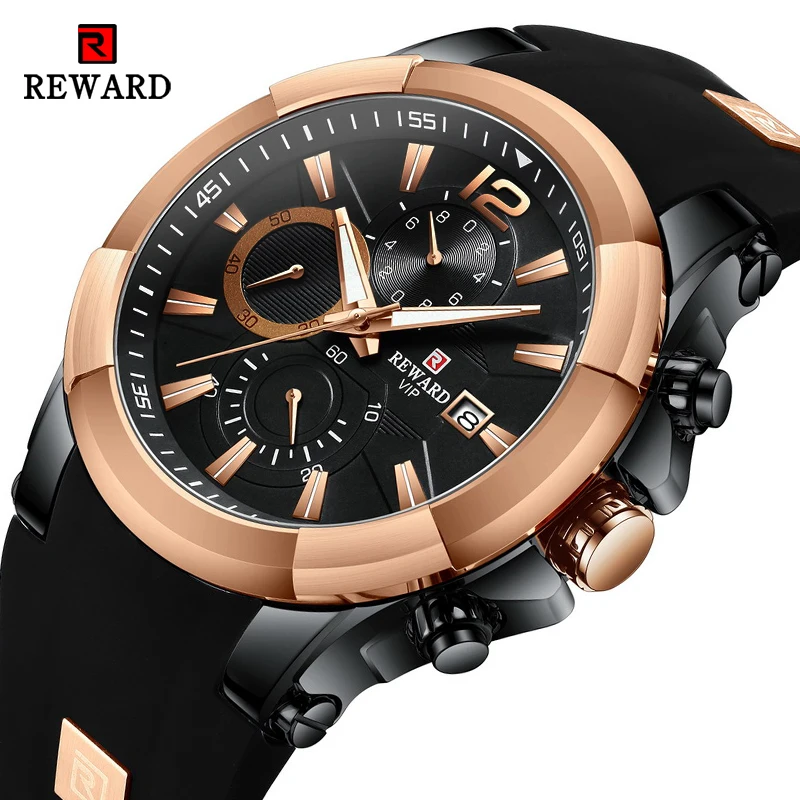 REWARD reloj de cuarzo para hombre, cronógrafo con pantalla de fase ...